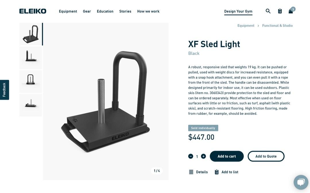 ELEIKO XF Sled push pull, Sports Equipment, Exercise & Fitness, Weights ...