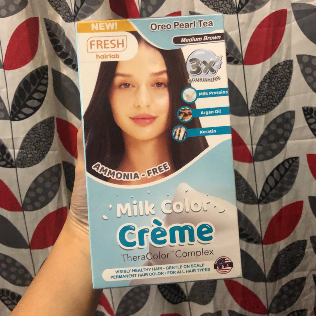 FRESH Hairlab Milk Color Creme Oreo Pearl Tea Medium Brown 100ML ...