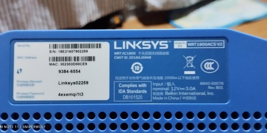 FS LINKSYS WRT1900ACS V2, Computers & Tech, Parts & Accessories ...