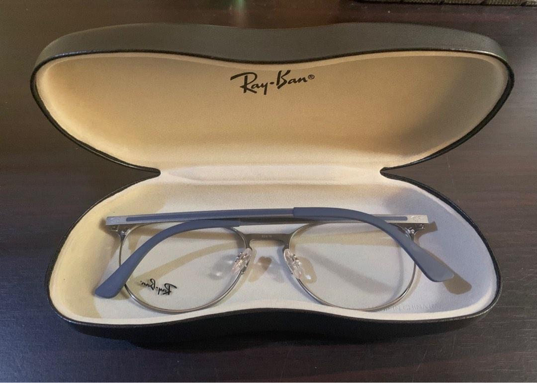 Genuine Rayban Eyeglasses RB6375 Silver Navy frame clubmaster style ...