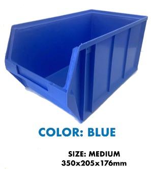 Heavy Duty Stackable Plastic Bin Box Size: Medium 350x205x176mm ...