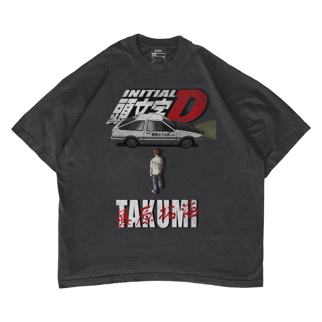 Initial D Takumi Fujiwara Boxy Oversized Tee, Men's Fashion, Tops ...