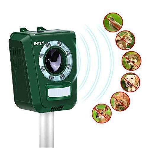 INTEY Animal Repellent Solar Ultrasonic Pest Control with Automatic ...