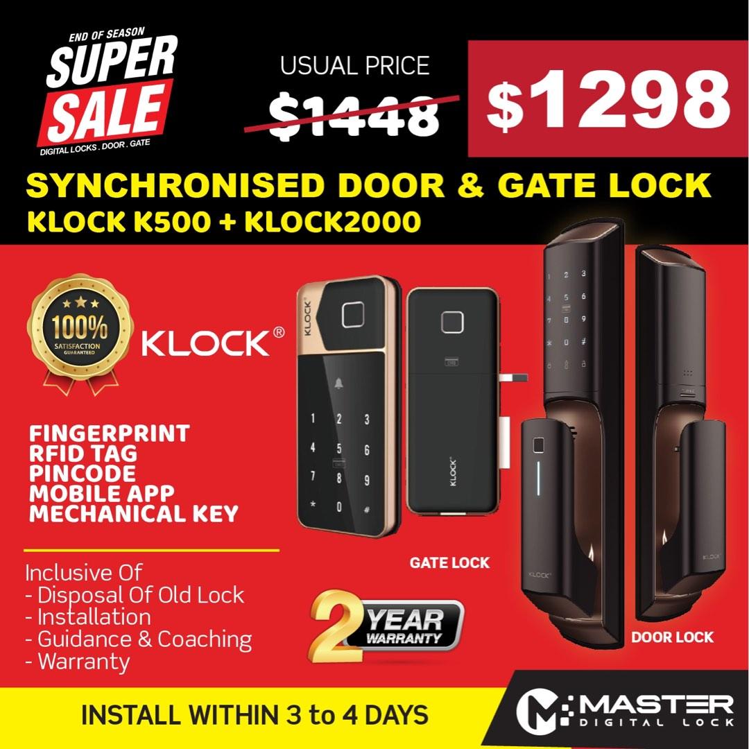 KLOCK SMART DIGITAL LOCK - SYNCHRONISED! Door and gate unlocks together ...