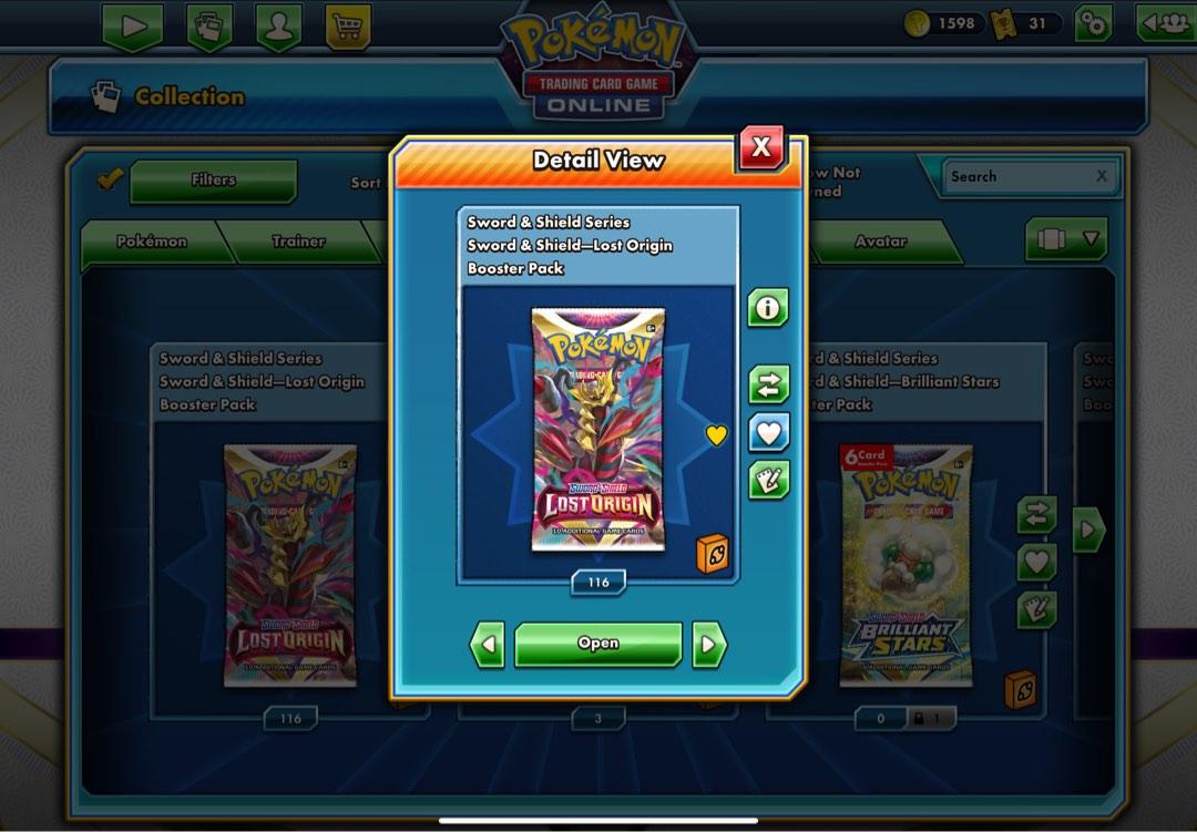 Lost origin packs, pokemon code, PTCGO, Video Gaming, Video Games, Others on Carousell