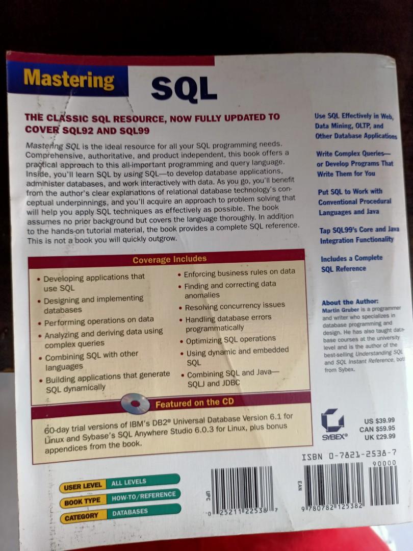 MASTERING SQL, Hobbies & Toys, Books & Magazines, Fiction & Non-Fiction on Carousell