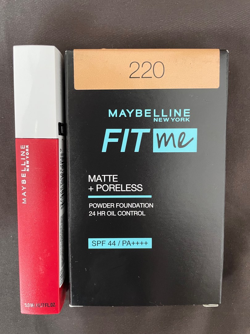 MAYBELLINE Fit Me Powder Foundation and Super Stay Matte Ink, Beauty ...