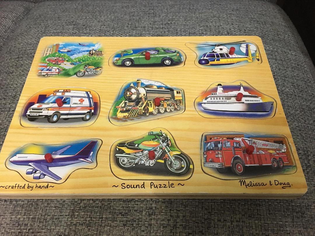 Melissa & Doug Wooden Vehicle Sound Puzzle, Hobbies & Toys, Toys ...