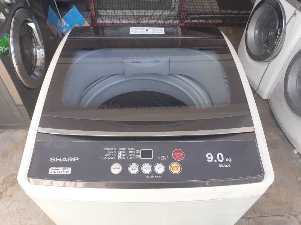Mesin basuh washing machine Sharp 9.0kg, TV & Home Appliances, Washing ...