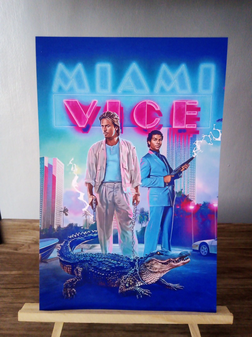 MIAMI VICE CROCKETT/TUBBS/GATOR DECORATIVE PRINT, Hobbies & Toys ...