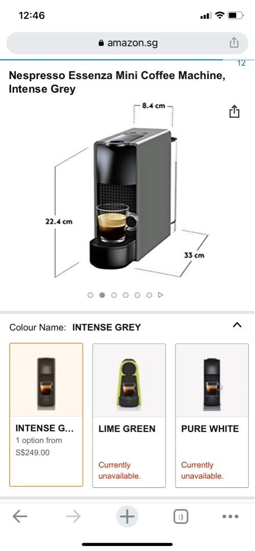 Nespresso Essenza Mini Coffee Machine, Intense Grey, TV & Home ...