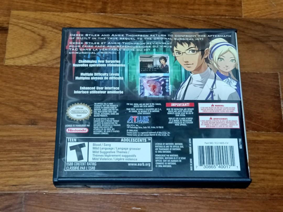 Nintendo DS Trauma Center Under the Knife 2, Video Gaming, Video Games ...