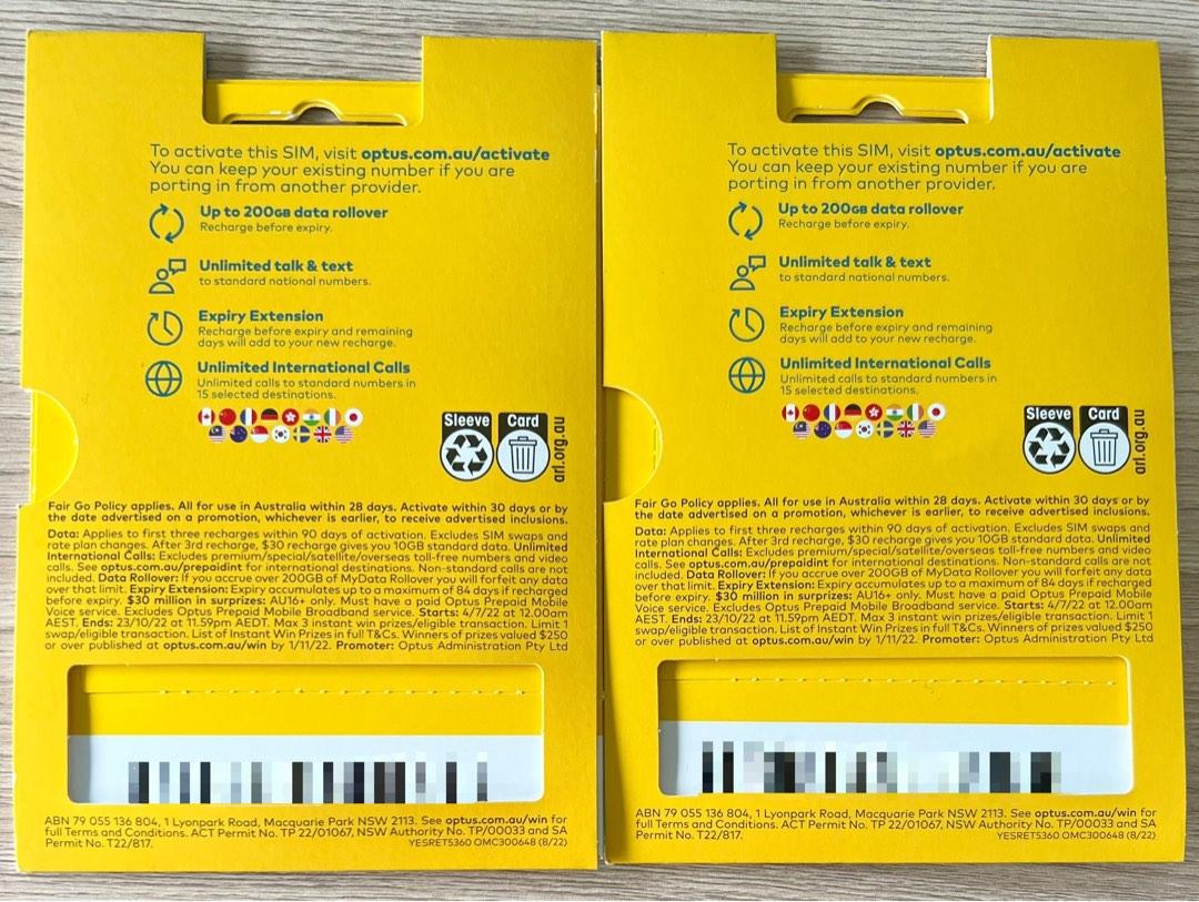 Optus 40GB sim cards, Mobile Phones & Gadgets, Mobile & Gadget ...