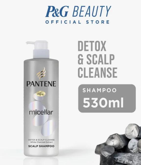 Pantene Pro-V Micellar Charcoal Detox & Scalp Cleanse Shampoo 530ml ...