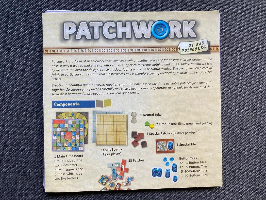 Patchwork Board Game, Hobbies & Toys, Toys & Games on Carousell