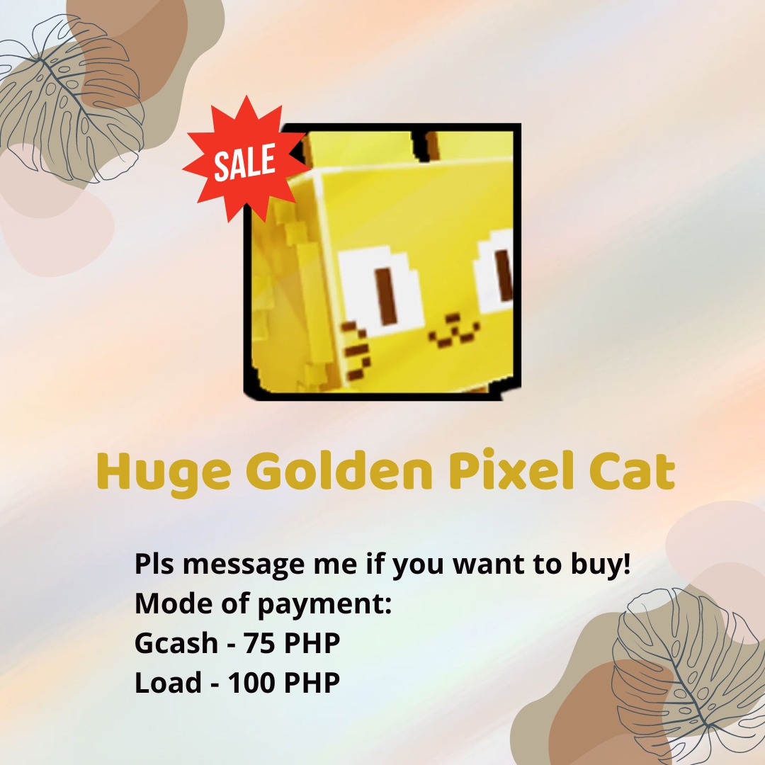 PET SIMULATOR X HUGE GOLDEN PIXEL CAT, Video Gaming, Video Games ...