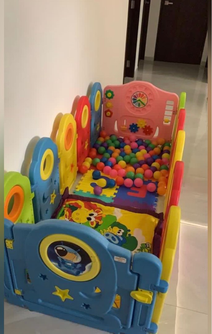 Playpen + ABCD playmat, Babies & Kids, Infant Playtime on Carousell