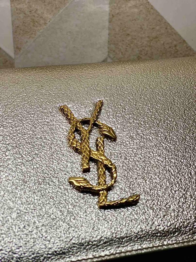 RARE YSL Snake Logo Monogram Metallic Clutch, Luxury, Bags & Wallets on ...