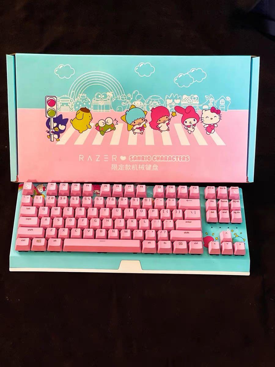 全新雷蛇Razer Sanrio characters BlackWidow x Tournament Gaming keyboard 粉紫色 ...