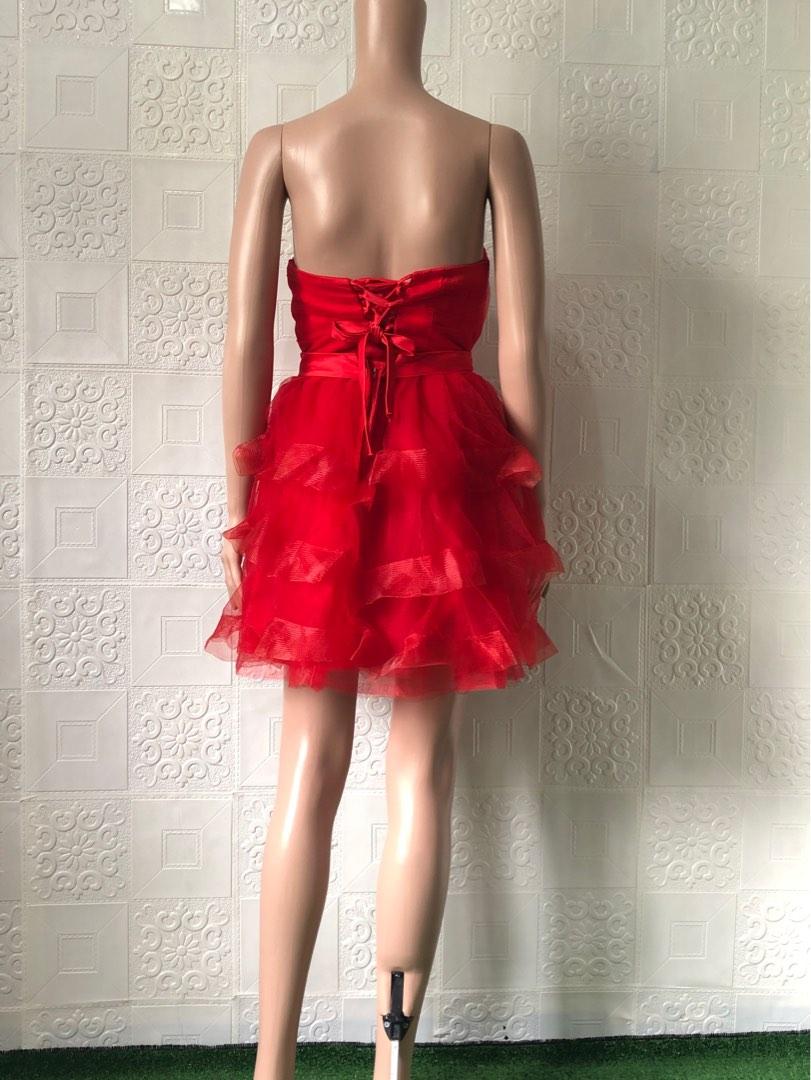 Red Cocktail Filipiniana Dress, Women's Fashion, Dresses & Sets ...