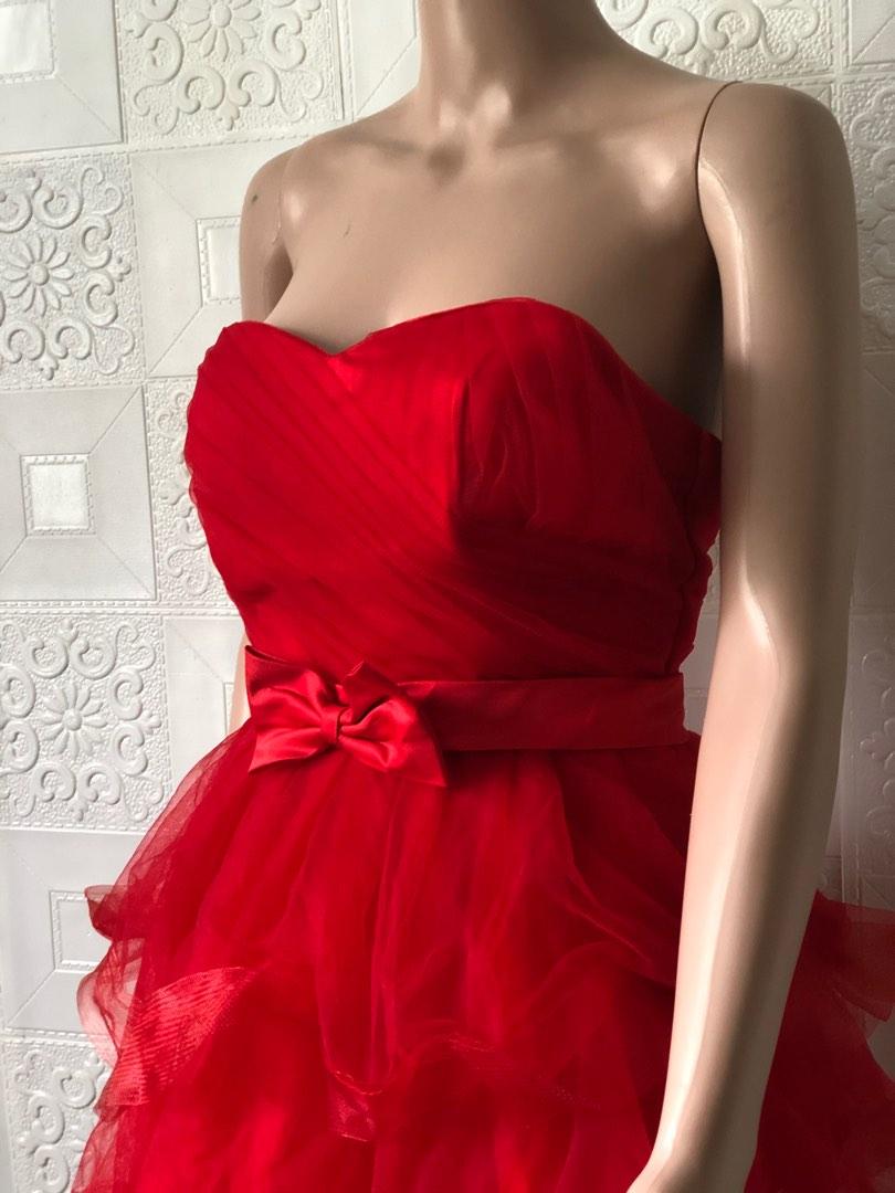 Red Cocktail Filipiniana Dress, Women's Fashion, Dresses & Sets ...
