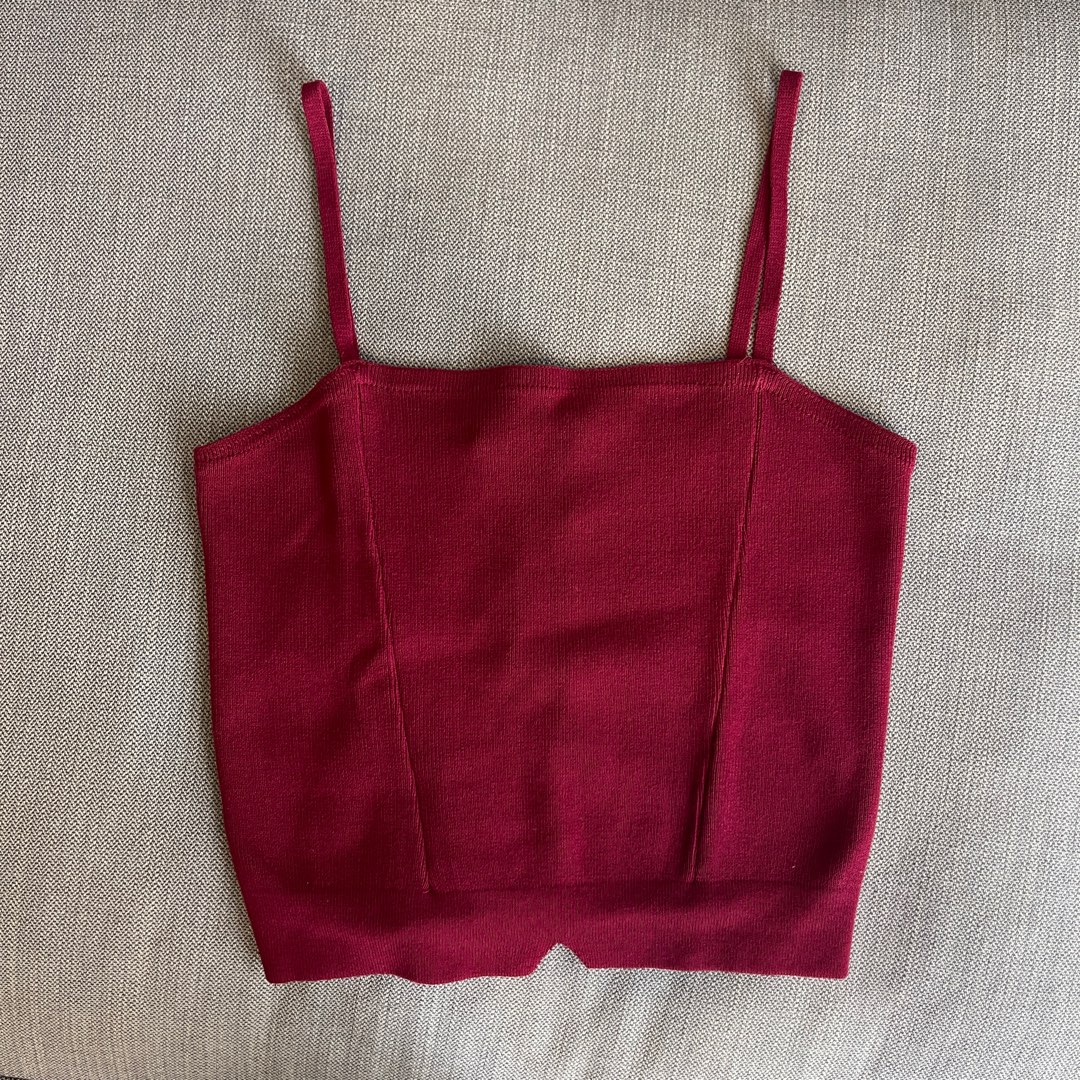 Red Crop Top Womens Fashion Tops Sleeveless On Carousell