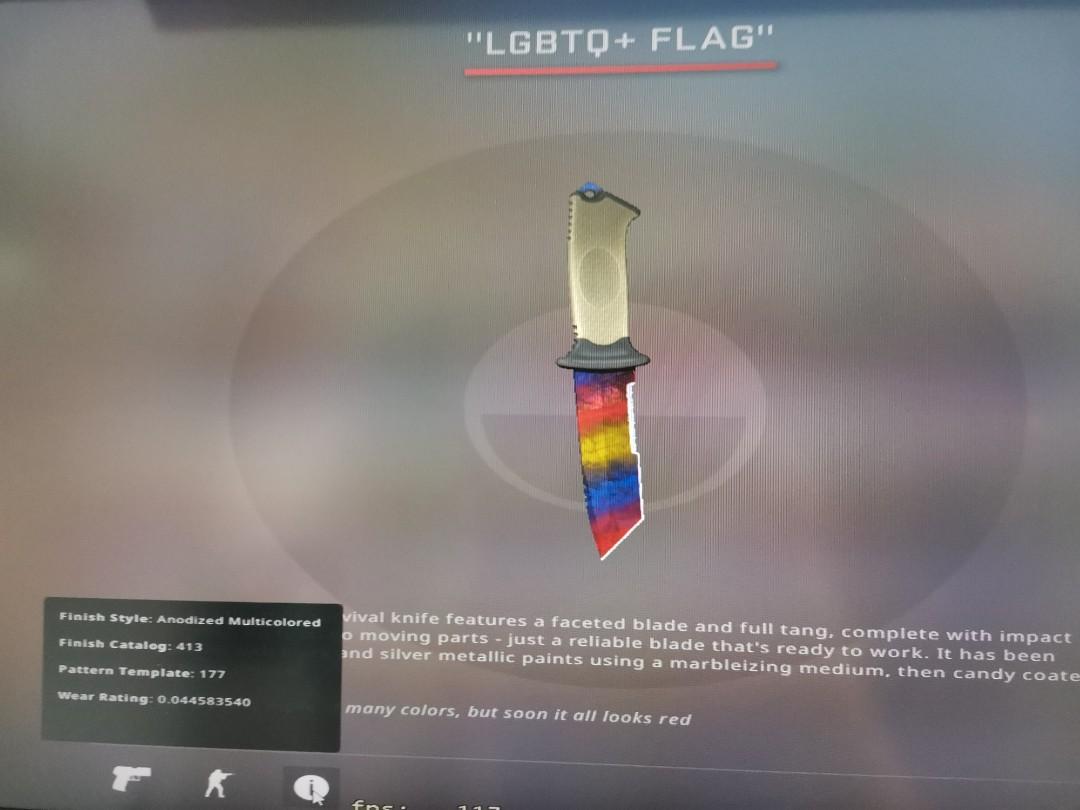 Red Tip! FN Ursus knife marble fade csgo skins/knife, Video Gaming, Gaming Accessories, In-Game ...