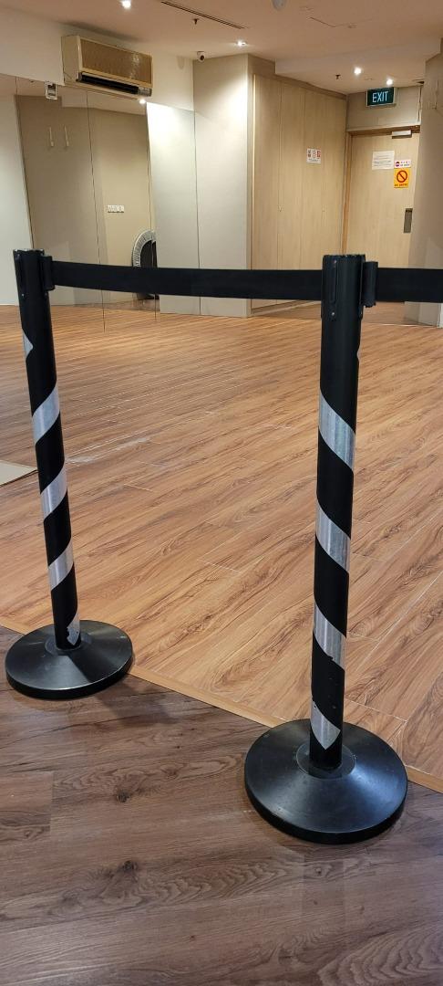 Retractable Queue Pole , black (8 pieces), Furniture & Home Living ...