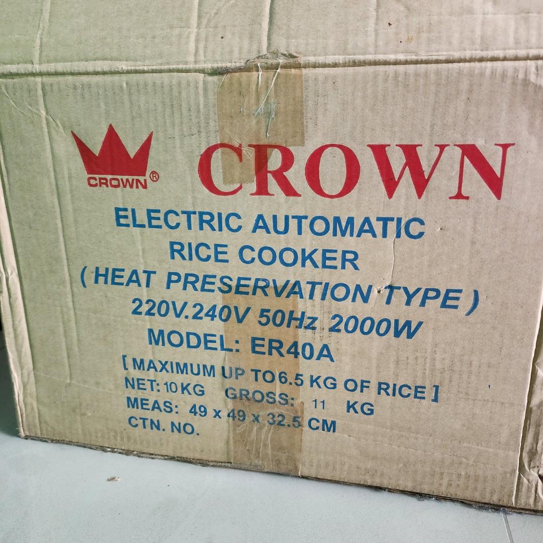 Rice Cooker - Crown ER40A. 6.5KG Rice/8L, TV & Home Appliances, Kitchen ...