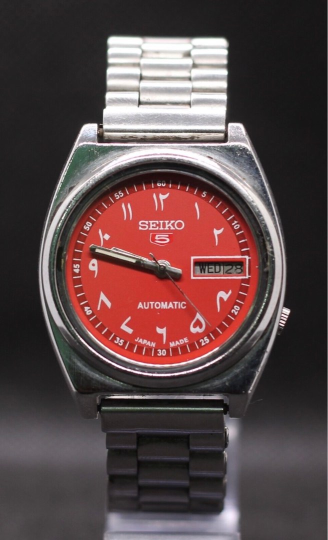 Seiko 5 Red Arabic Dial "7009" 17 jewels., Men's Fashion, Watches ...