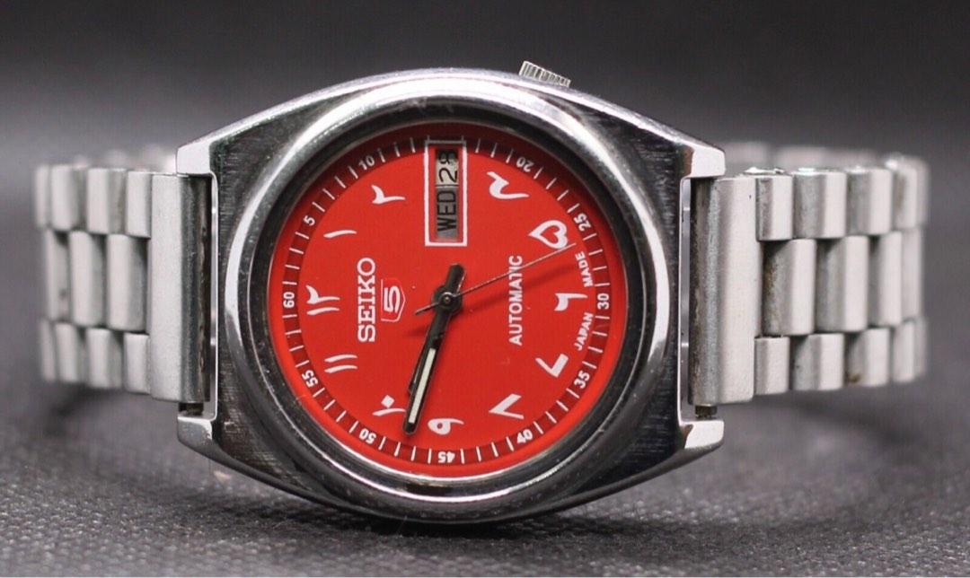Seiko 5 Red Arabic Dial "7009" 17 jewels., Men's Fashion, Watches ...