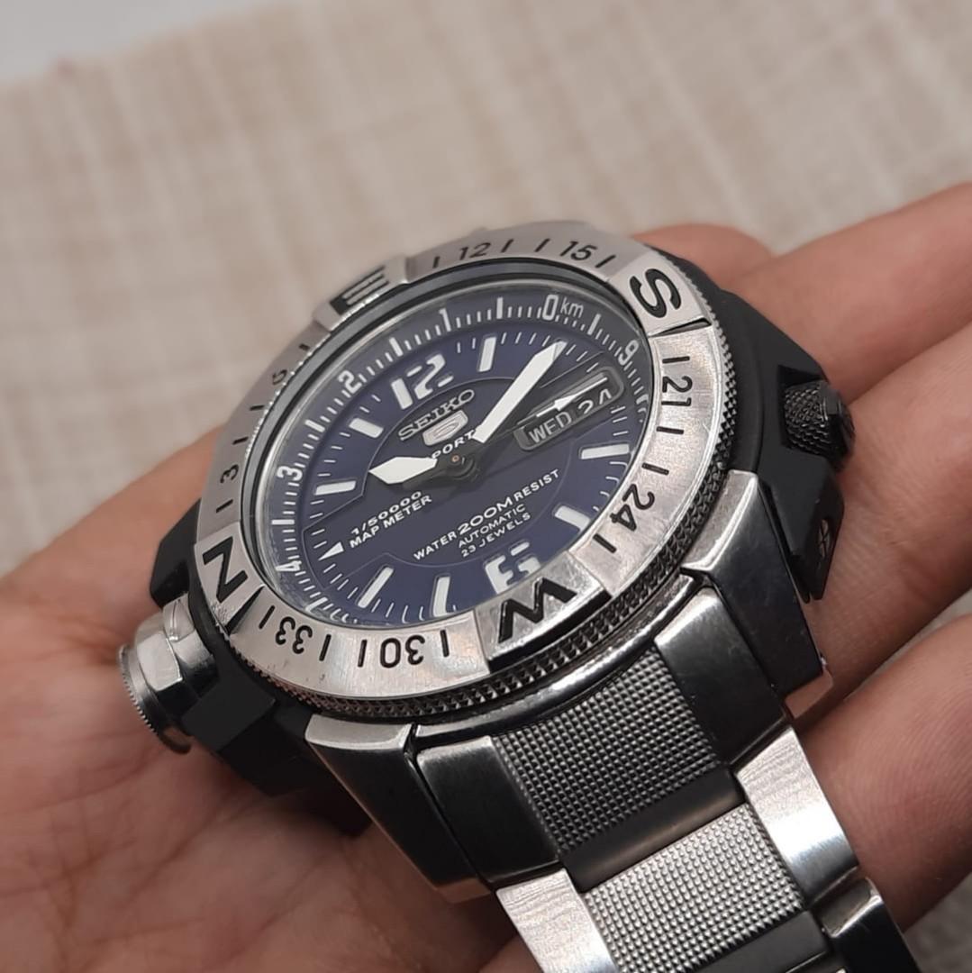 Seiko 5 SKZ223 7S36-02K0 "Map Meter" 200 Meters (Resist) Watch, Men's ...