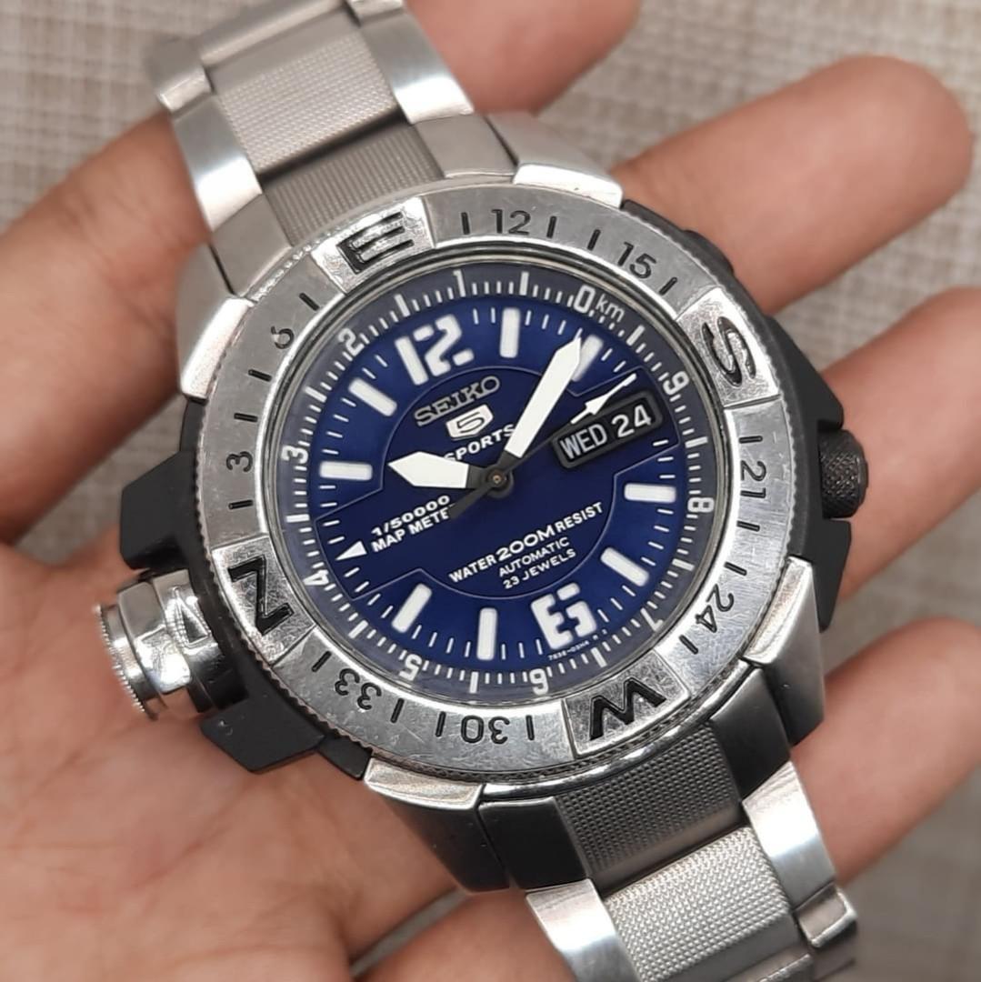 Seiko 5 SKZ223 7S36-02K0 "Map Meter" 200 Meters (Resist) Watch, Men's ...