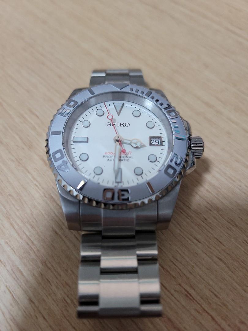 Seiko mod Rolex yacht master, Luxury, Watches on Carousell