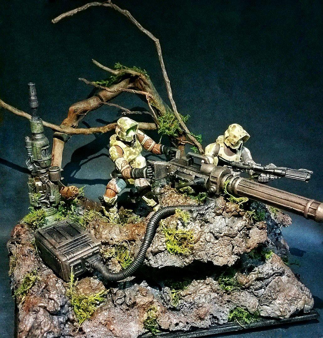 Star wars custom heavy gunner trooper with diorama tank 3.75 scale ...