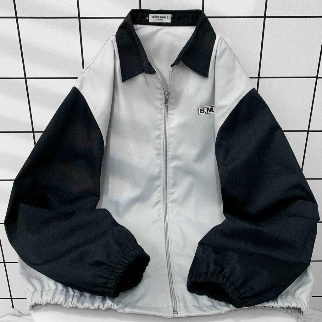 Ulzzang unisex bmo lab bomber jacket in wide form of thick khaki fabric ...