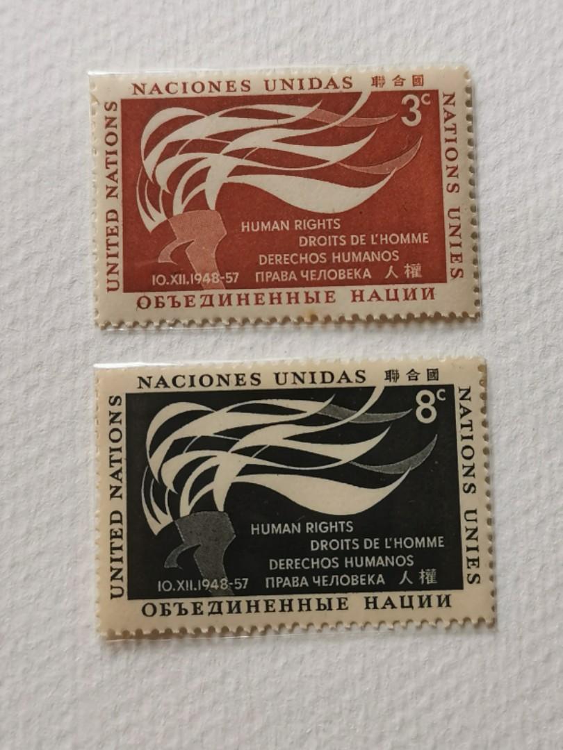 United Nations Human Rights Stamp pair 1957 MNH, Hobbies & Toys ...