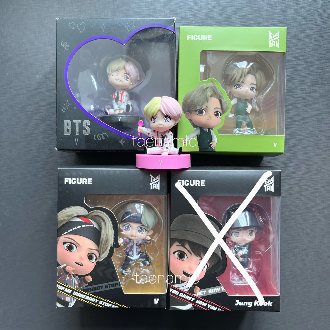 [打包全部V = $200] [低價出] BTS tinytan taehyung v jungkook figure, 興趣及遊戲, 收藏品及紀念品, 韓流 - Carousell