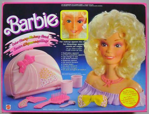 Vintage 1987 Color Change Makeup Barbie, Toys & Collectibles, Mainan di ...