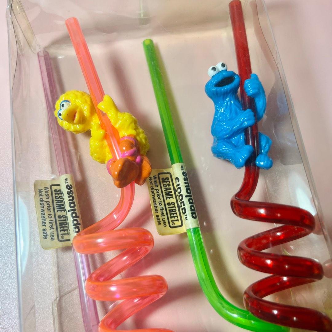 Vintage Applause Sesame Street Spiral Straw Sipper Set (Big Bird ...