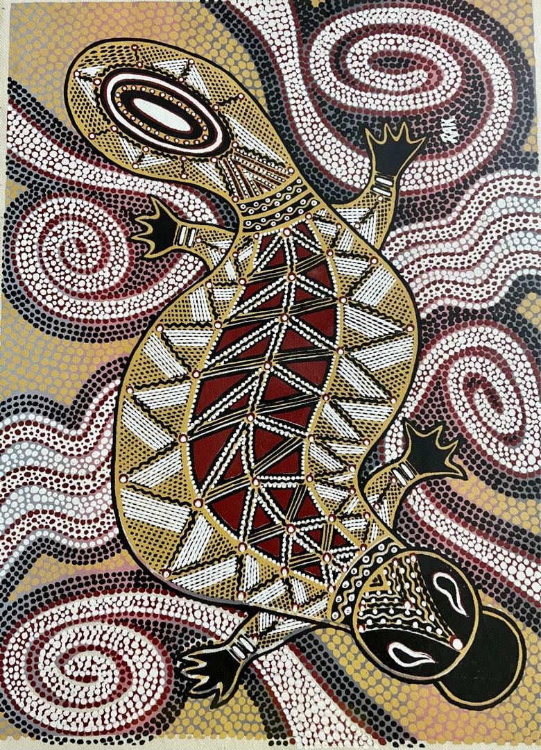 Vintage Australian Aboriginal Dot Art Framed 37x57cms, Furniture & Home ...