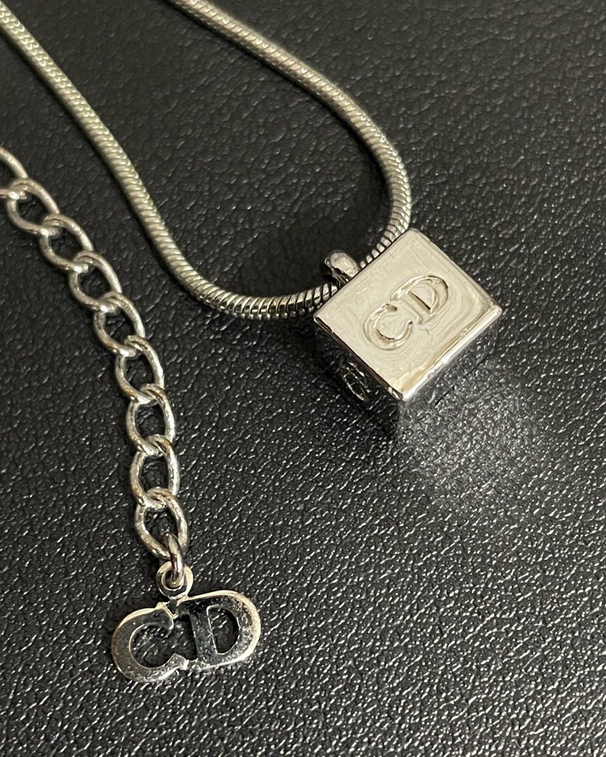 Vintage Christian Dior CD Cube Necklace, Women's Fashion, Jewelry ...