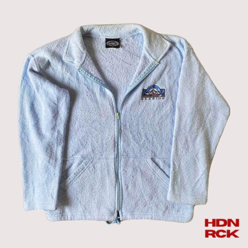 Vintage Exist sports line Pastel Blue Fleece Jacket, Men's Fashion ...