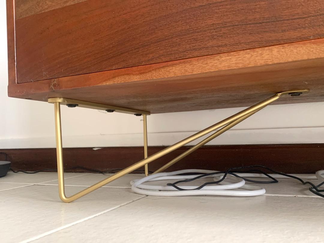 Wood Hexagon And Gold Inlay Hairpin Natasha Cabinet, WORLD MARKET, Furniture & Home Living ...