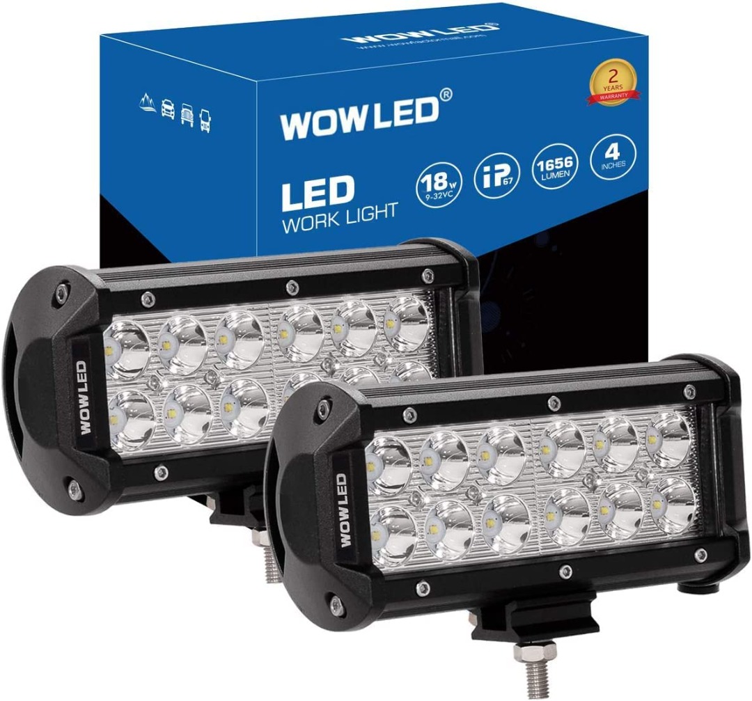 WOWLED 2 x 7 Inch 36W LED Work Light Bar Spot Beam for Truck Car Camp ...