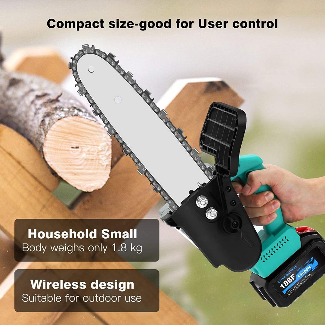 10-inch Handheld Battery Chainsaw, APROTII 700W Cordless Electric One ...