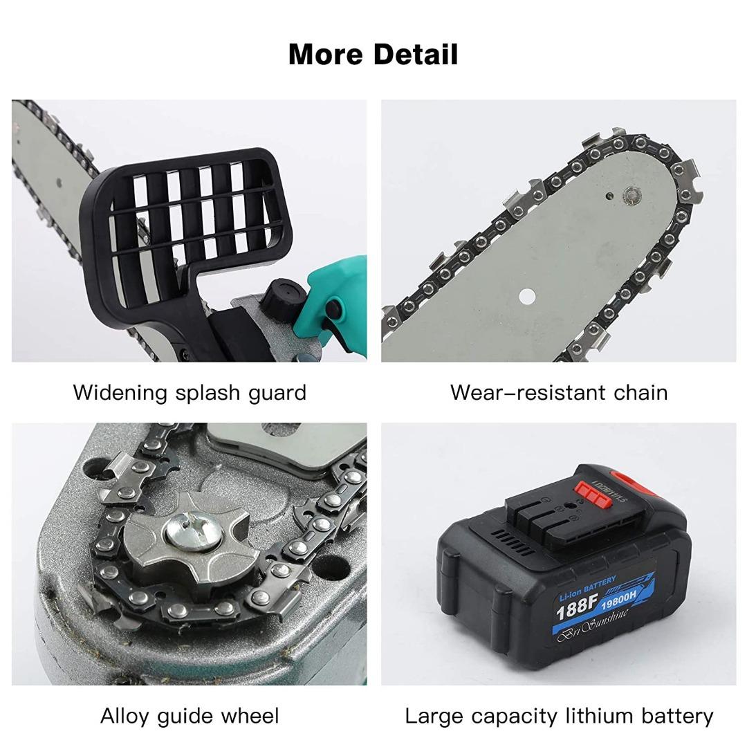 10-inch Handheld Battery Chainsaw, APROTII 700W Cordless Electric One ...