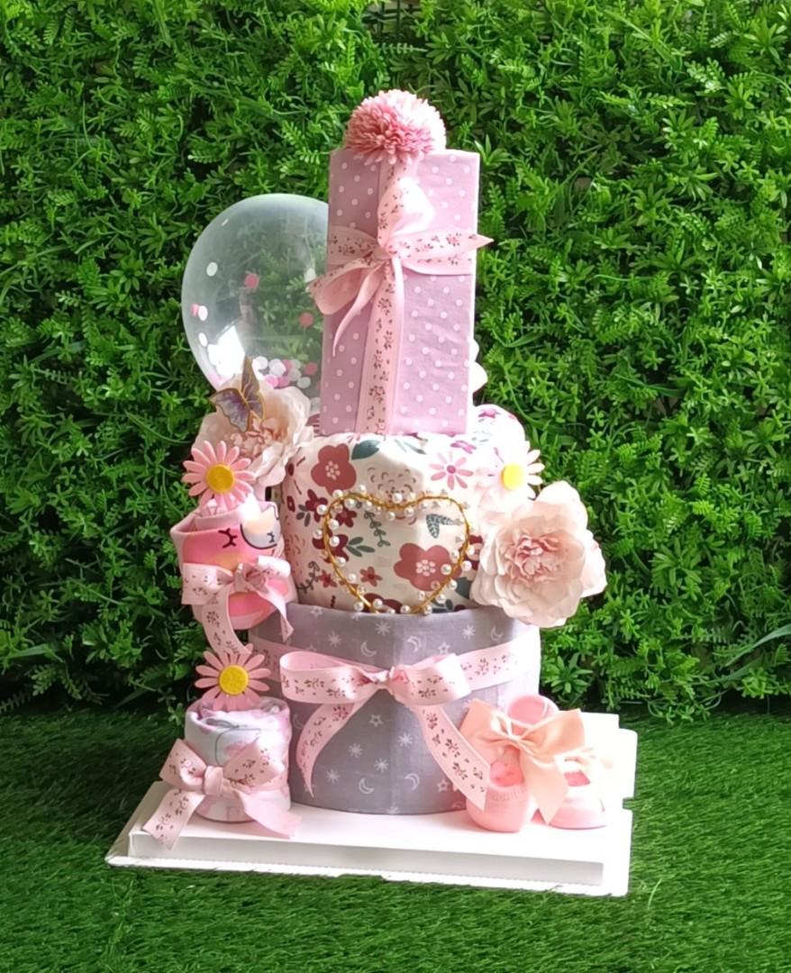 2 tier Diaper Cake / diapercake / baby hampers / baby shower gift ...