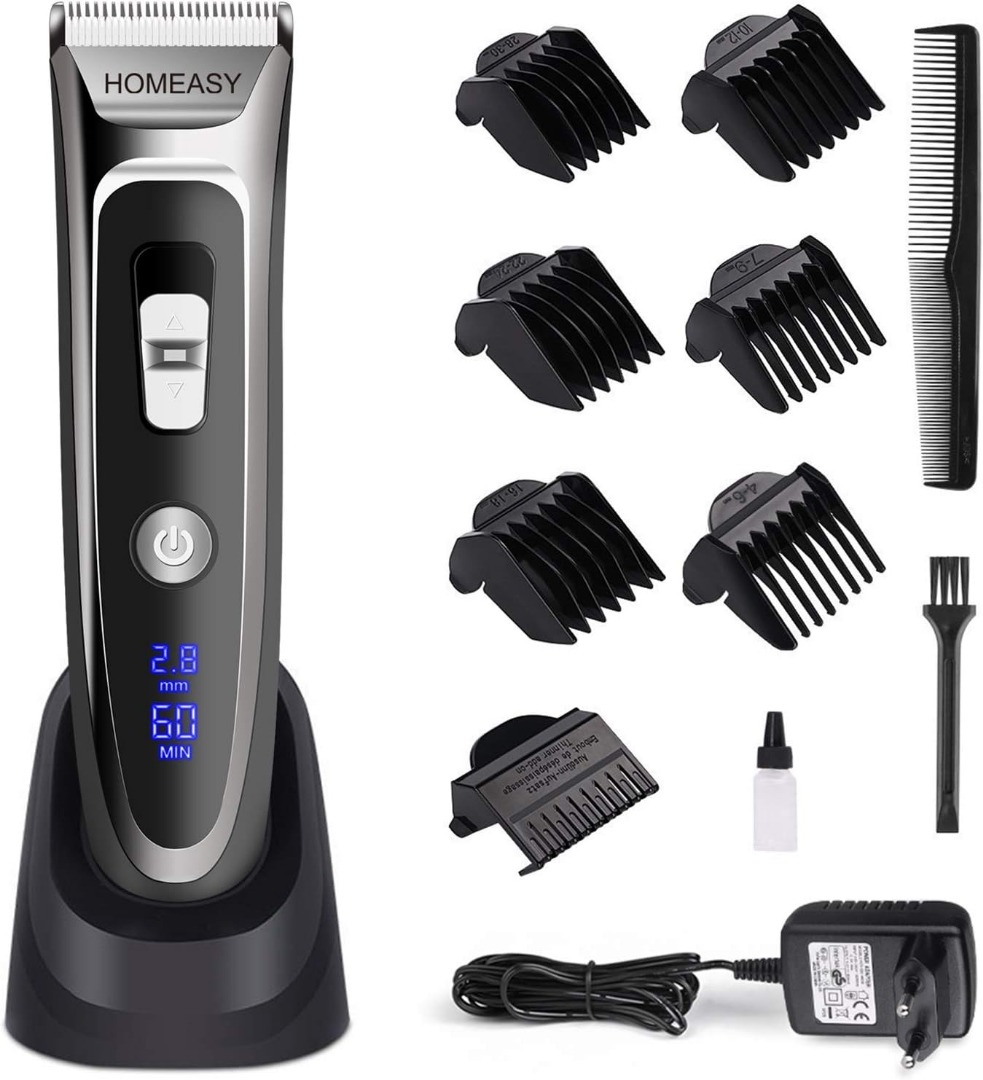 (3 Pin Plug) HOMEASY Hair Trimmer Machine Set 0 mm Razor Hairdresser ...
