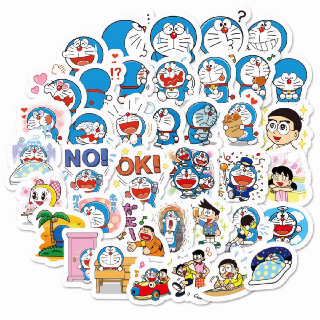 40pcs Cute Doraemon Cartoon Stickers, Hobbies & Toys, Stationery ...